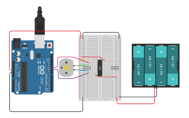 Circuit design DC Motors - Tinkercad
