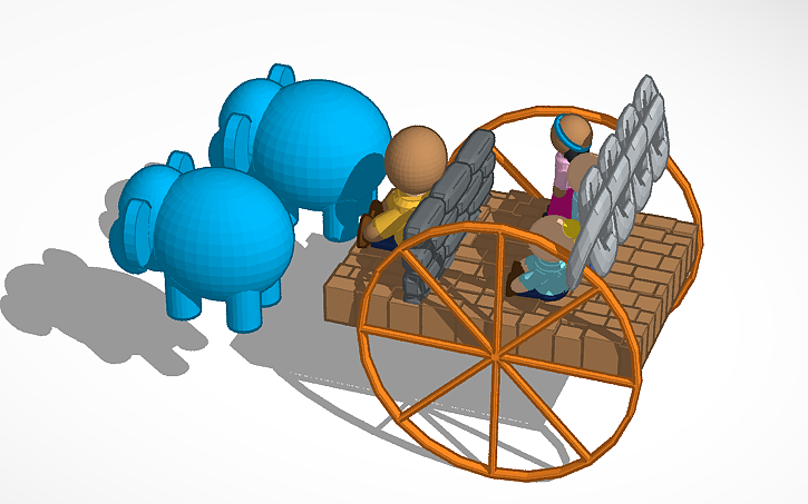 3D design Carroza tirada por elefantes | Tinkercad