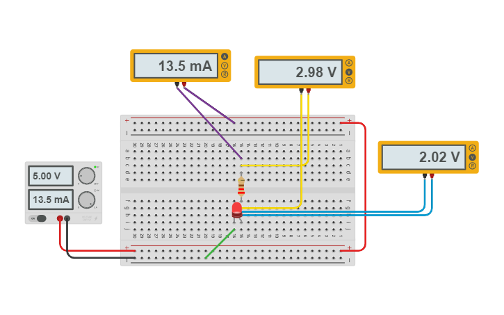 Circuit design Circuito con il led, Mattia Morbidoni, 2B IT - Tinkercad
