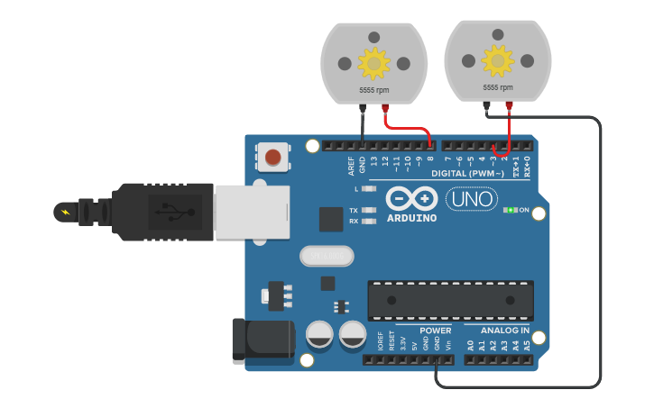 Circuit design DC motor using Arduino - Tinkercad