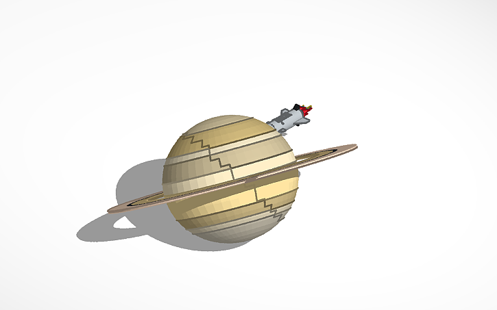 3D design starship entering staturn | Tinkercad