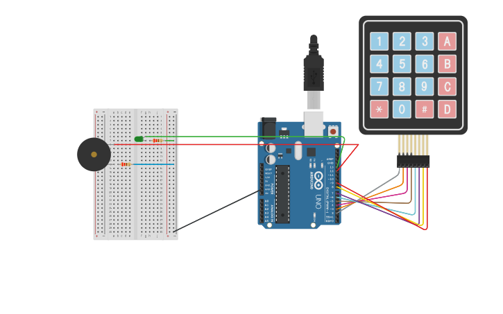 Circuit design Rand Aamer 4x4 KeyPad - Tinkercad