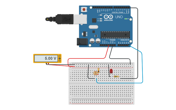 Circuit design FOTO RESISTOR | Tinkercad