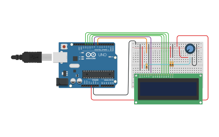 Circuit design Arduino con lcd - Tinkercad