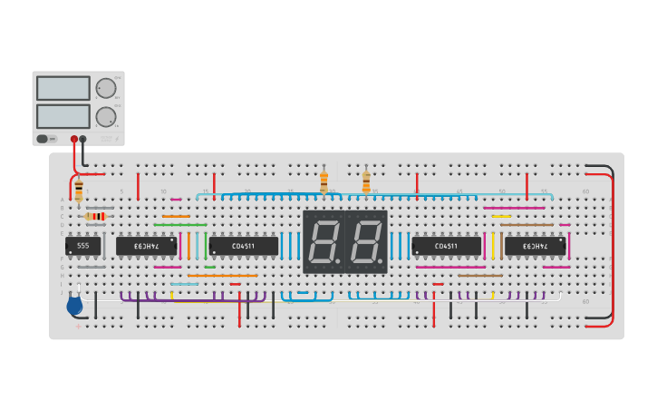 Circuit design Contador de 00 a 99 - Tinkercad Circuit design Contador de 00 a 99 - Tinkercad