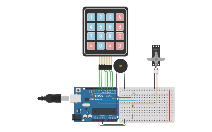 Circuit design Diagrama de conexiones y código de programación - Tinkercad