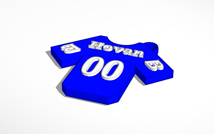 3D design Brunswick Football Jersey Key Chain - Tinkercad