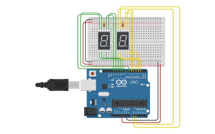 Circuit design 3,7,12,18,25 - Tinkercad