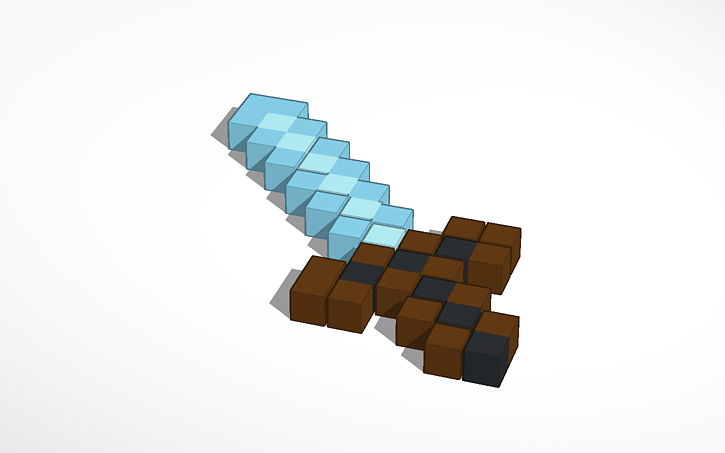 3D design Pixel Crystal Sword | Tinkercad
