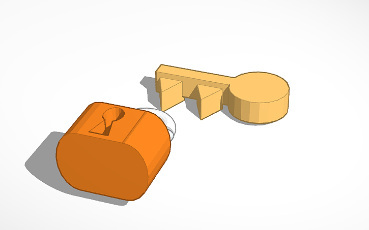 3D design lock and key - Tinkercad