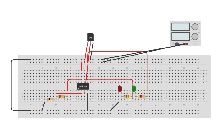 Circuit design Temperature Sensor - Tinkercad
