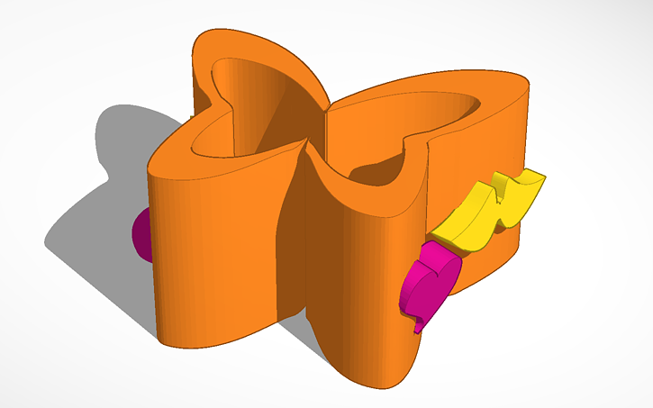 3D design Mustache Butterfly | Tinkercad