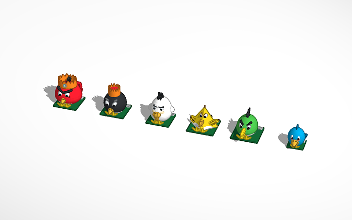 3D design Copy of #Chess Anger Birds (Angry Birds) KQB/RKnP | Tinkercad