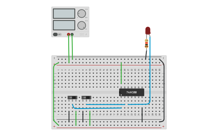 Circuit design NAND GATE | Tinkercad