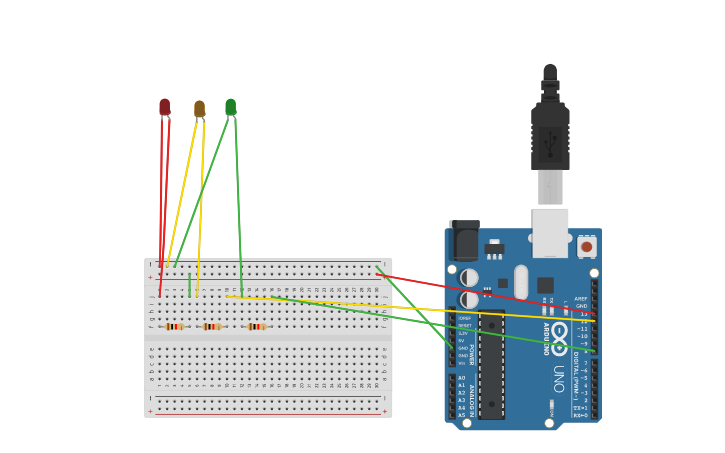 Circuit Design Traffic Light Tinkercad