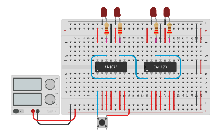 Circuit Design 4 Bit Asynchronous Counter Up Counter Tinkercad