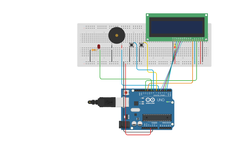 Circuit design Proyecto Traductor Morse - Tinkercad