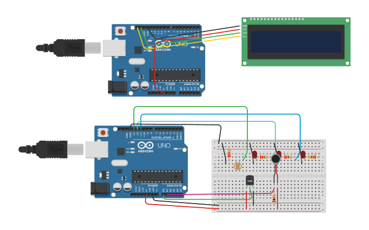 Circuit design Temperature sensor with while loop - Tinkercad Circuit design Temperature sensor with while loop - Tinkercad
