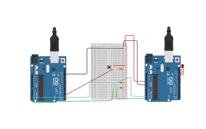 Circuit design I2C Communication - Tinkercad