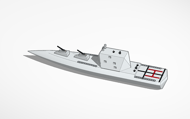 3D design USS Zumwalt-class destroyer Zumwalt ズムウォルト 駆逐艦 destroyer ...