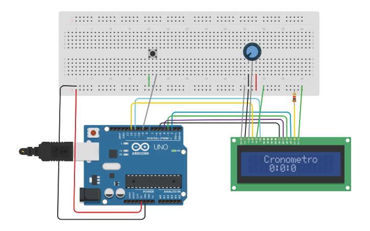 Circuit design Ex.2 - Projeto Microcontroladores - Grupo 1 - Tinkercad