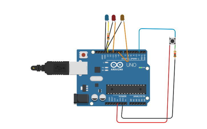 Circuit design Encender un led con Arduino y Tinkercad - Tinkercad