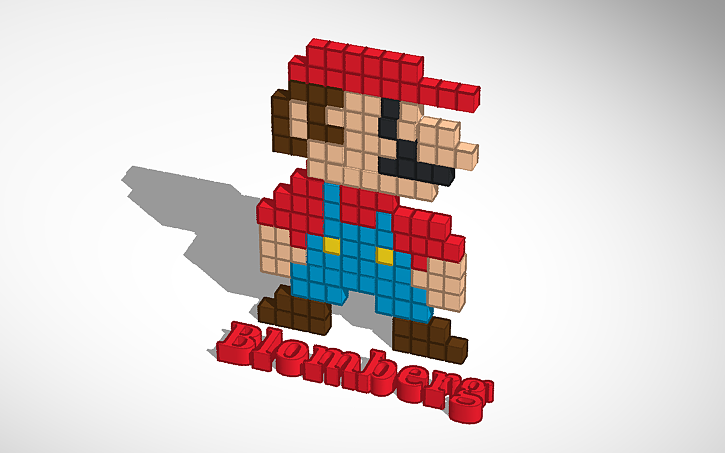 3D design Mario Pixel Art - Tinkercad