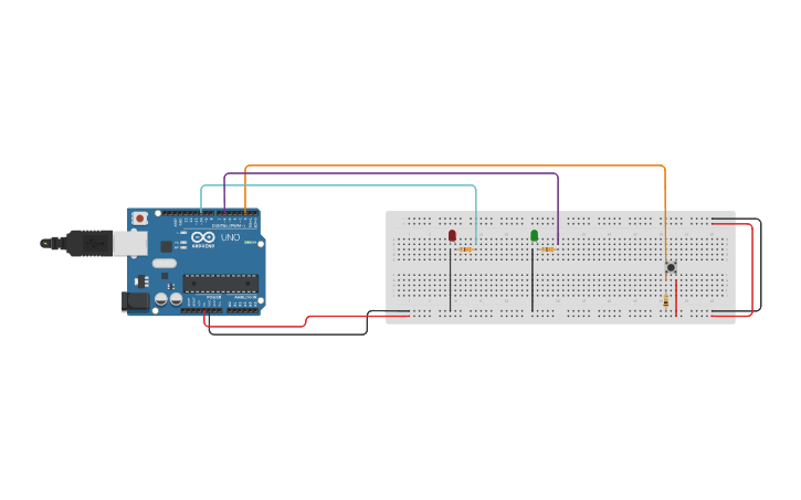Circuit design pulsante - Tinkercad