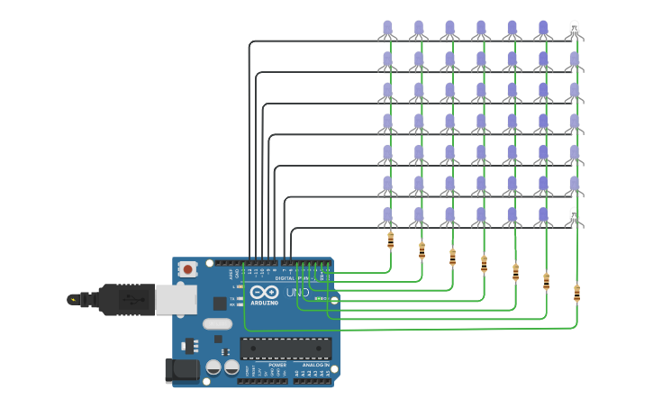 Circuit design advanced RGB LED Matrix | Tinkercad