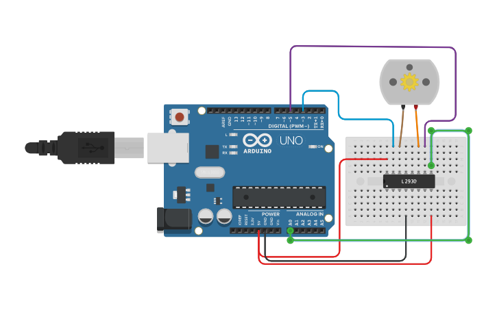 Circuit design Motor Driver Control | Tinkercad