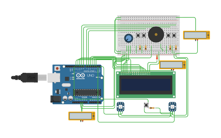 Circuit design Arduino Pong - Tinkercad