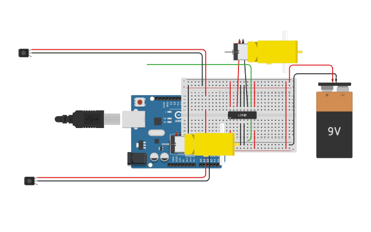 Circuit design Line Follower - Tinkercad