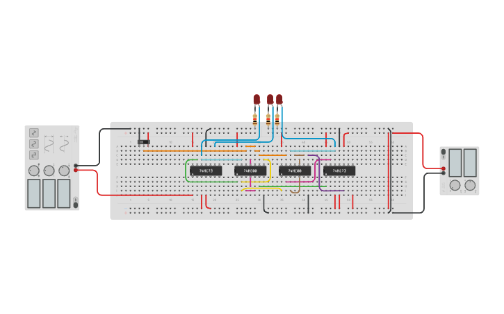 Circuit Design 3 Bit Asynchronous Up Down Counter Tinkercad