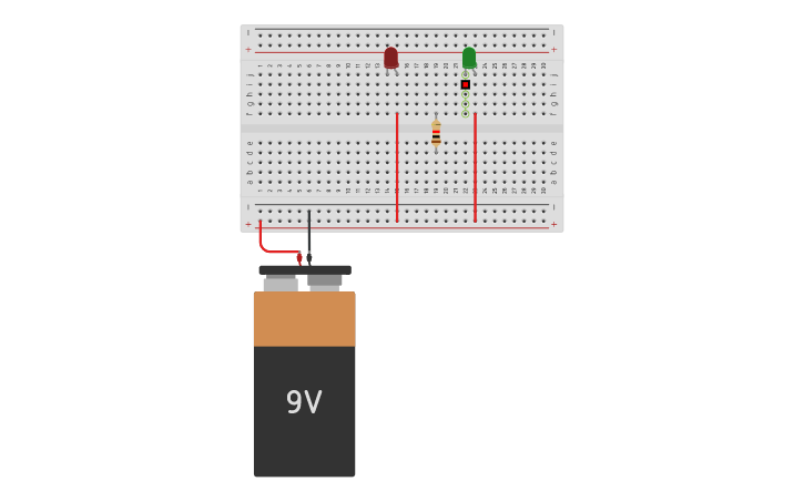 Circuit design Breadboard Exercise 3 - Tinkercad