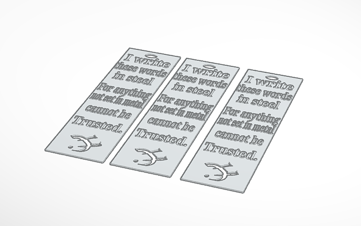 3D design Mistborn bookmarks | Tinkercad