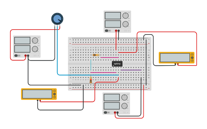 Circuit design non inverting operational amplifier | Tinkercad Circuit design non inverting operational amplifier | Tinkercad