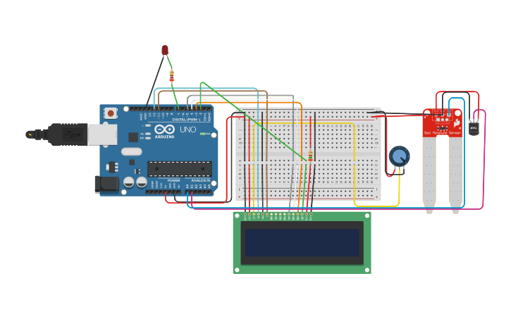 Circuit Design Lcd 16x2 Tinkercad