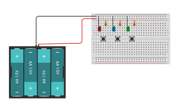 Circuit design Bateria 6V - Tinkercad