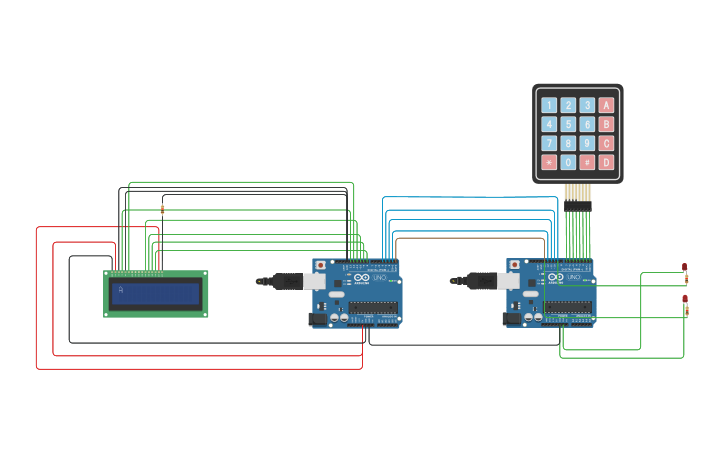 Circuit design Allarme Con 2 Arduino | Tinkercad
