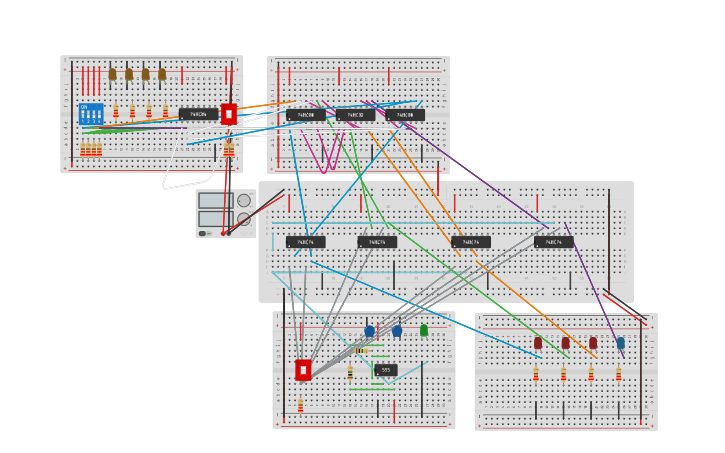 Circuit design Copy of PISO shift registor - Tinkercad