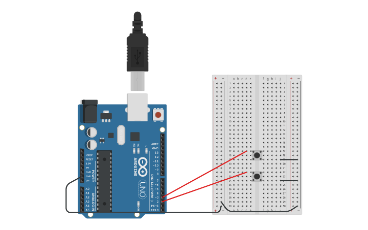 Circuit design External Interrupt (counting) - Tinkercad