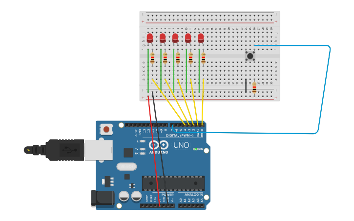 Circuit design CountdownTimer with Reset Push Button - Tinkercad