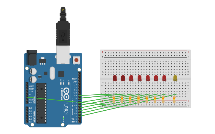 Circuit design Chanukiah - Tinkercad