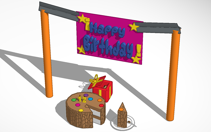 3D design A Happy Birthday - Tinkercad