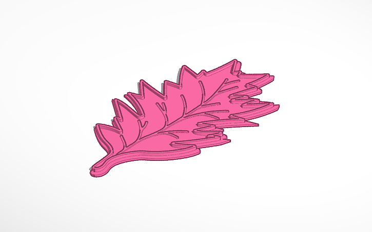 3D design Oak Leaf Stamp - Tinkercad