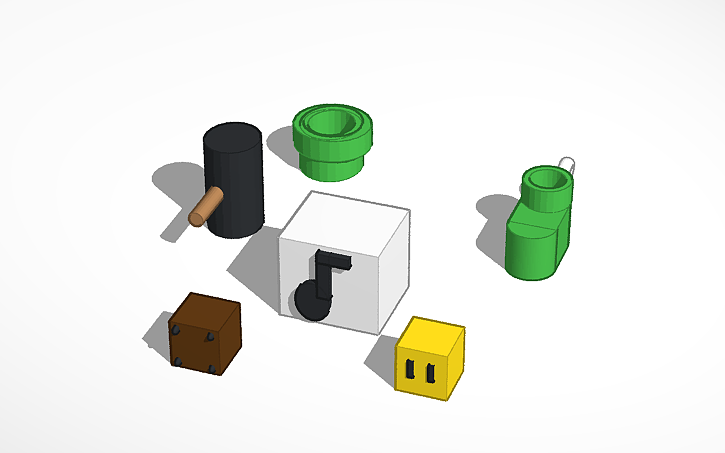 3D design mario stuff blocks - Tinkercad
