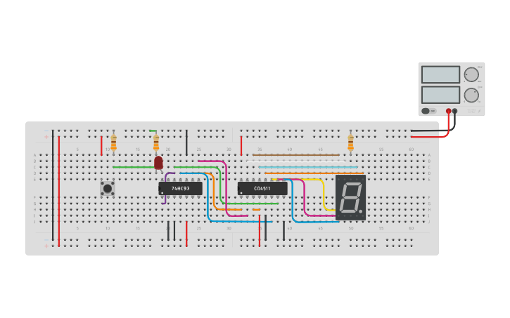 Circuit design Contador - Tinkercad