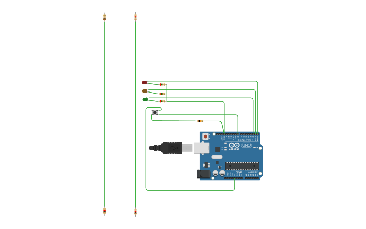 Circuit design Feux tricolores | Tinkercad