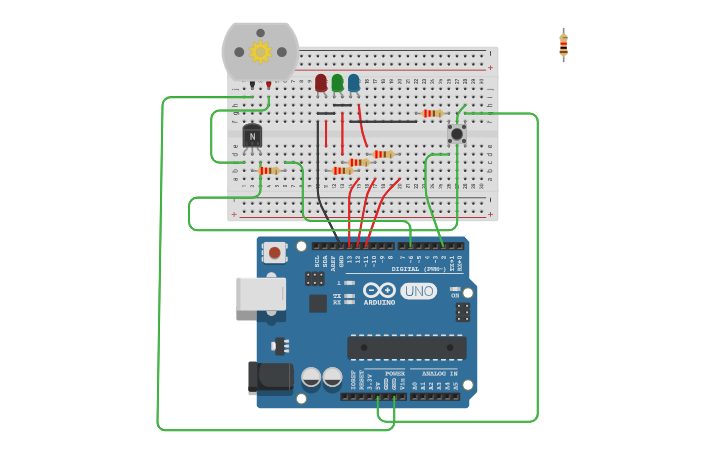 Circuit design Arduino Basic Kit - Commande d'un moteur + voyants ...