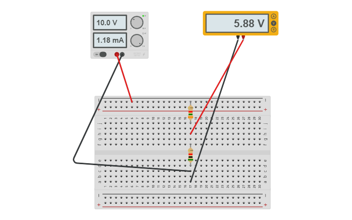 Circuit design voltage_divider | Tinkercad